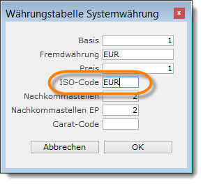 ISO-Codes der Währungen » ConAktiv Handbuch