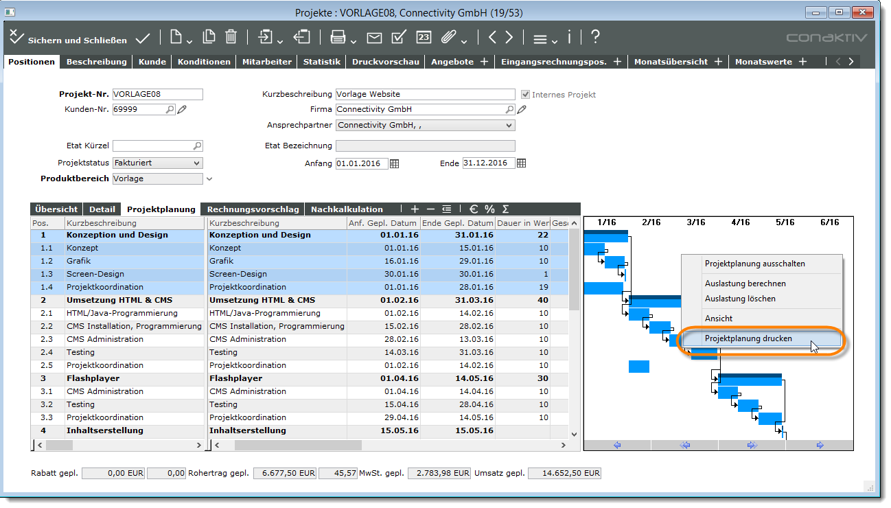 Planung drucken » ConAktiv Handbuch