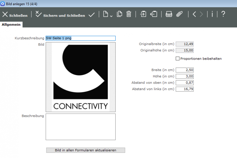 Ein Bild oder Bildeigenschaften in allen Formularen aktualisieren » ConAktiv Handbuch